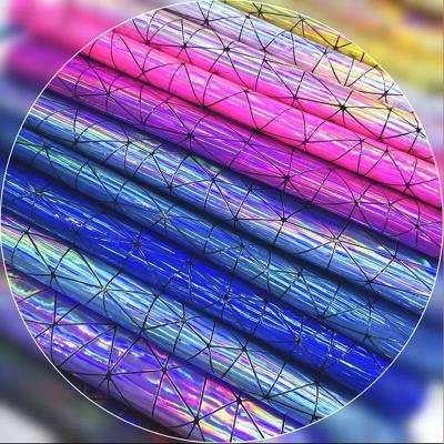 China Special Embossed PU Laser Mirror Triangulation Synthetic Leather Waterproof Fabric Craft Lining Furniture Outdoor Sofa for sale