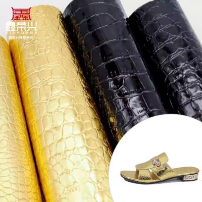 China Highlight crocodile  Pvc Synthetic Leather Animal Pattern Shoes Bags and Boxs Cheap Price Faux Leather Fabric for sale