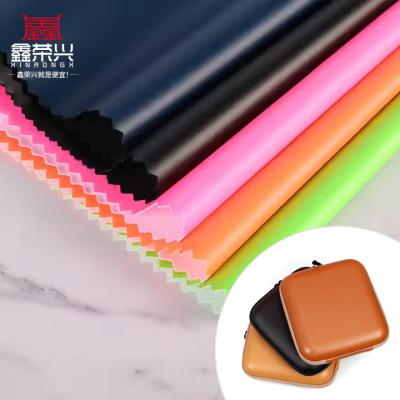 China Two-way Stretch Spandex Elastic PU 527Abrazine Grain Synthetic Leather Faux Leather Fabric for Clothing Bags Earphone Sleeve Box for sale