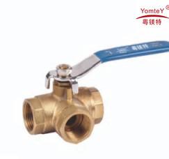 China yomtey brass three-way   ball valve for sale