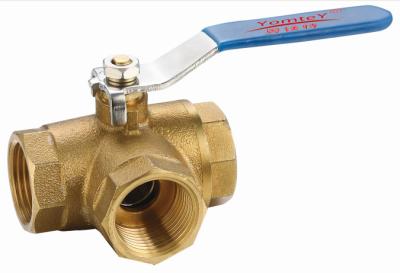 China YomteY Brass Three-Way Ball Valve (T Type) for sale