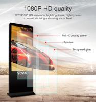 China 55 Inch Indoor Floor Standing Digital Signage Interactive Touch Screen Kiosk 4K UHD Android for sale