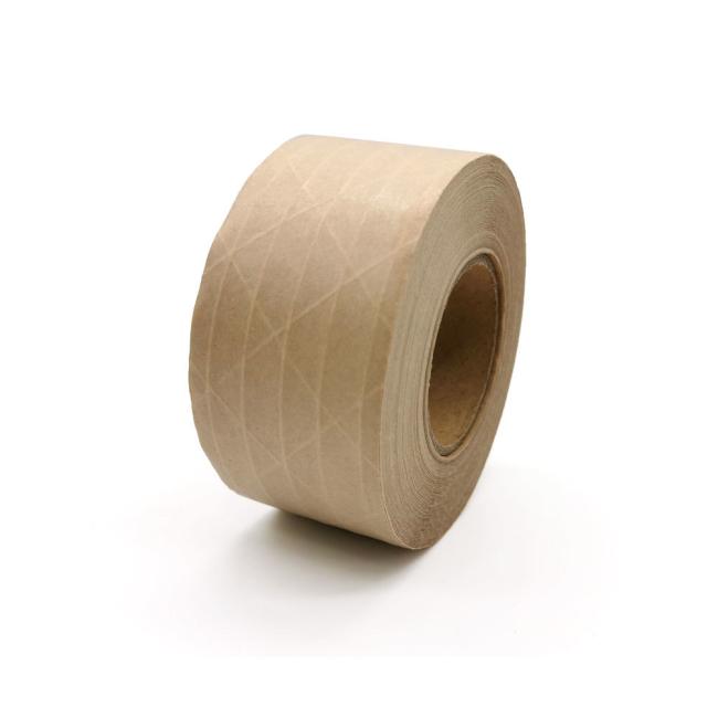 Water activated fiberglass kraft paper tape product display