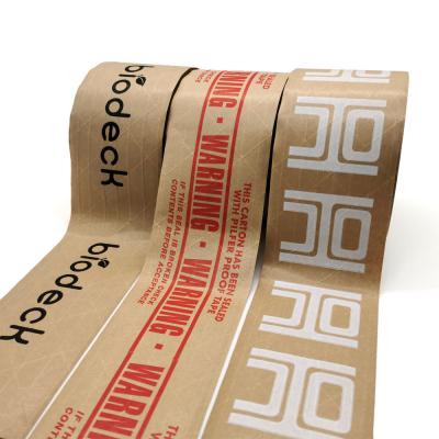 China Custom printed LOGO reinforced Water-activated  kraft paper tape for sale