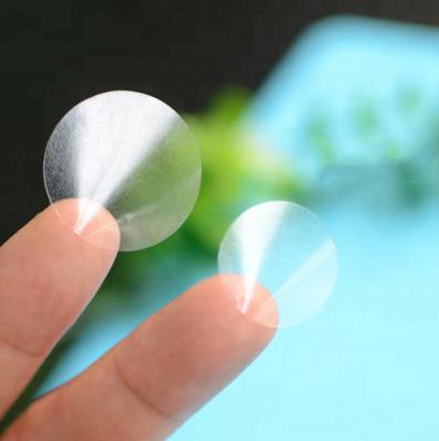 China No Residual Custom Die Cut Addhesive Stickers Transparen Blank Box Package Seal for sale