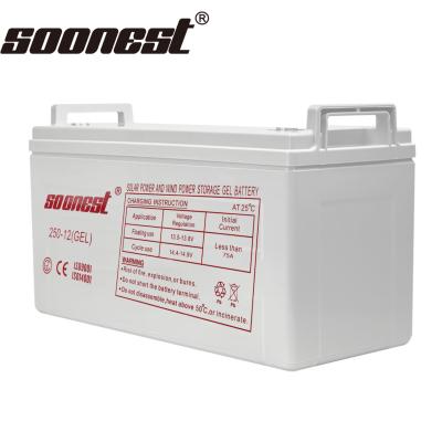 China Soonest 200Ah 250Ah 300Ah Deep Cycle Solar Storage Battery Gel 12V 100Ah Lead Acid Batteries for sale