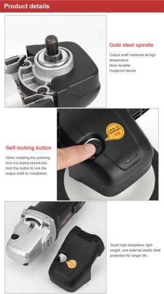 Quality Power Tools Electric Buffing Machine Black Heavy Duty Polishing Car Polisher for sale
