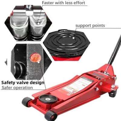 China Customizable 3 T Low Profile Hydraulic Floor Jack Steel Color Box OEM Car Jack Support for sale