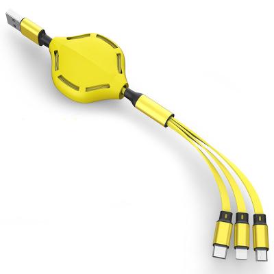 China Retractable 3A Length 30cm Fast Charging USB Cables With Type C Micro for sale