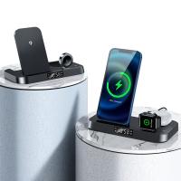 China Despertador inalámbrico de escritorio plástico 15W 6m m plegables del cargador de Qi en venta