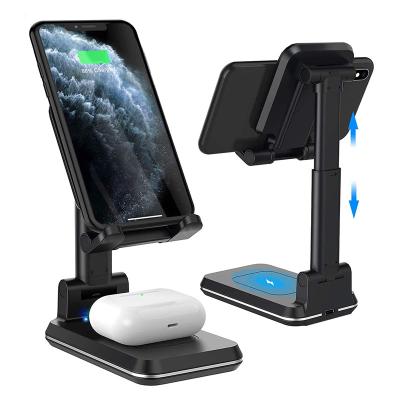 Cina Portable And Adjustable Dual 10W Wireless Charger Desk Phone Holder in vendita