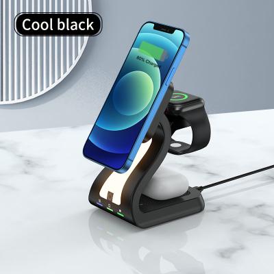 China Desktop Qi Wireless Fast Charger Stand 3 In 1 Wireless Charging Dock Station for sale