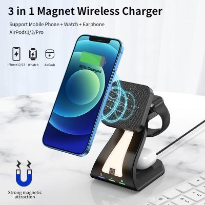 China Magnetic Wireless 4 In 1 Phone Charger Customizable With LED Night Light for sale