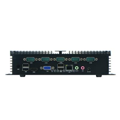 China 6 COM Fanless Industrial Embedded Linux Computer Desktop Pc Support SSD / WIFI for sale