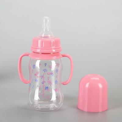 China Custom Baby Silicone Feeding Bottle With Handle Natural Feel for sale