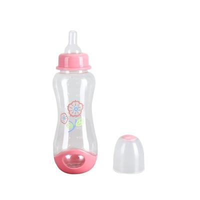 China Hot selling high quality twisting baby bottle hands-free feeding water bottle feeding device plastic milk tea bottle for sale