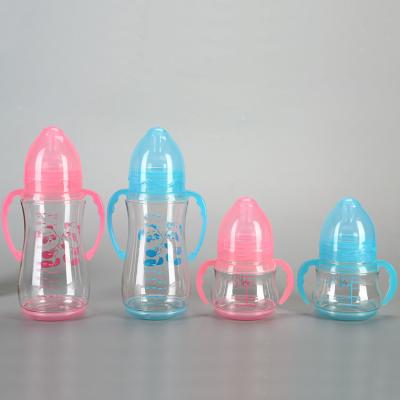 China Hands Free Disposable Baby Bottle With Dispenser 350ml Pink Blue Green for sale