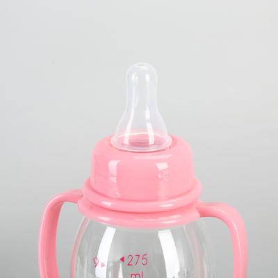 China Nipple Wide Neck Baby Bottle 250ml Pink Blue Green for sale