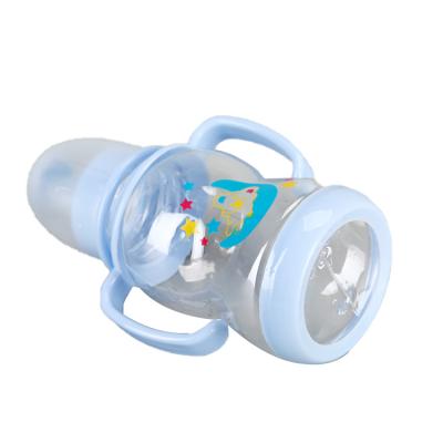 China Silicone Wide Neck Baby Bottle 150ml Pink Blue Green Colour for sale