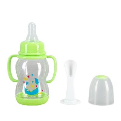 China Transparent Ecological Wide Neck Baby Bottle 150ml Pink Blue Green for sale