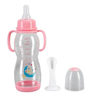 China High Quality Lovely Baby Milk Bottles Perforation Shape With Handle for sale