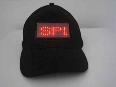 China Red color multi language Scrolling LED Message sign Cap for sale