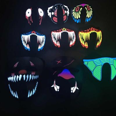China Ledes Party Holiday or other festival Voice activated Breathable light up music led/el mask for Parties Fashion Mask for sale
