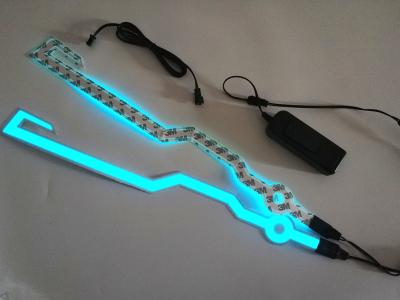 China New style light up LED helmet tape for motorcycle super cool look el wire 3 flashing modes Replaceable Battery by2AA for sale