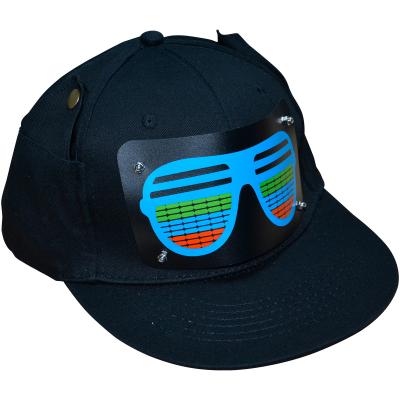 China 2019 New Style Customized  Flashing El Caps Football Wireless Custom Light Up EL Hat / Sound Activated wireless led Caps for sale
