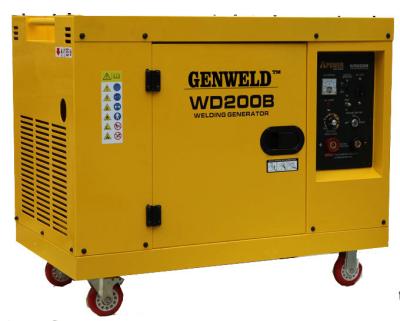 Cina Il generatore diesel silenzioso del saldatore di WD200B 200A, CE portatile del saldatore del Muttahida Majlis-E-Amal ha approvato in vendita