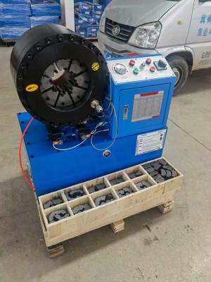 China 1/4 To 3'' High Capacity With 200pcs/H Blue Color Electric Shorter Model Button System Hydraulic Hose Crimping Machine For 6-76mm Crimping Range for sale