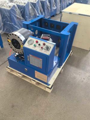 China 2 Inch Electric Blue Color Automatic Hose Swaging Machine With Rack And Fast Change Mould Tools Portable Hydraulic Crimper High Pressure for sale