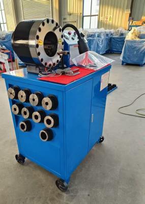 China Blue Electric 600T Crimping Force Rubber Hose Crimping Machine with 6-51mm Range and 10 Interchangeable Dies for sale