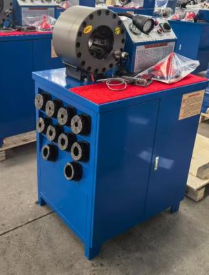 China Blue Electric 600T Crimping Force Rubber Hose Crimping Machine with 6-51mm Range and 10 Interchangeable Dies for sale