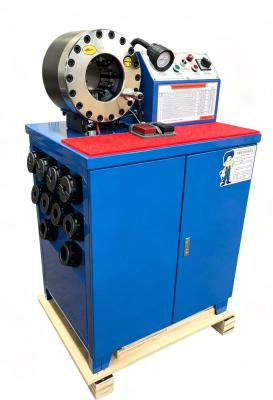 China 2 Inch 600T 31.5Mpa Rubber Hose Crimping Machine Higher Model Blue Color Button Control Systerm 220v/240v/380v/415v Voltage With 6-51mm Crimping Range And 10 Interchangeable Dies for sale