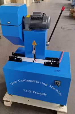 China 2 Inch Blue Color Electric From 6 To 51mm Hose Cutting And Skiving Machine With Protective Devices 220V/380V/110v Voltage And 10 Interchangeable Dies Two Function Into One Machine for sale