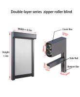 China Double-Layer Zipper Track Roller Blind, Custom Fabric Combinations for sale