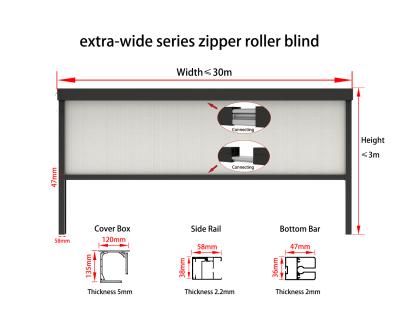 China Extra Wide Zipper Roller Blind for sale