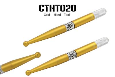 China Pluma permanente del maquillaje del tatuaje de la ceja de la herramienta de mano de Microblading del color oro en venta