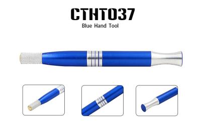 China Pluma permanente de plata azul del maquillaje de la pluma manual del tatuaje de Microblading en venta