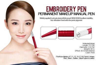 China Ceja permanente Microblading de la herramienta de mano del OEM de la pluma manual roja clara del tatuaje en venta