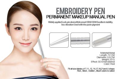 China Pluma permanente de la plata de la luz de la pluma del tatuaje de la ceja del maquillaje de la aleación de aluminio en venta