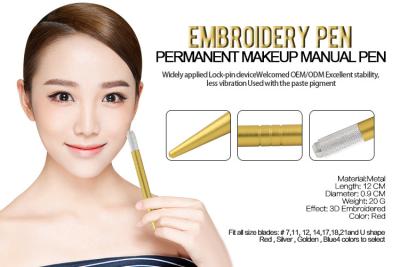 China Pluma manual del tatuaje del resbalón de la ceja anti del amarillo para el maquillaje Microblading en venta