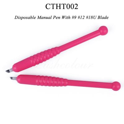 中国 Microbladingの#9 #12 #18Uの刃が付いている使い捨て可能な手動入れ墨のペン 販売のため
