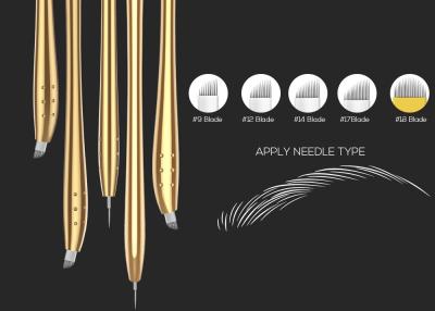 Cina Penna manuale eliminabile di lusso dorata per l'imballaggio della bolla delle sopracciglia di Microstroking in vendita