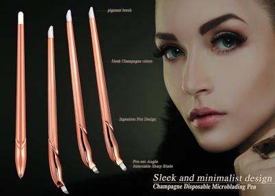 Cina Penna microblading eliminabile lucida di lusso di Champagne per l'eye-liner con la spazzola del pigmento in vendita