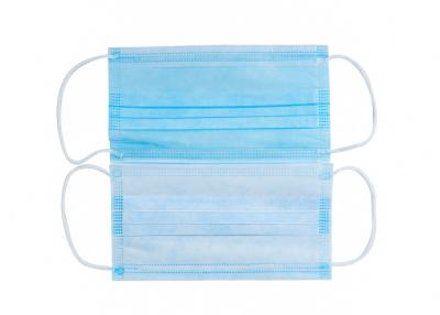 China Antigrippe-Wegwerfgesichtsmaske-medizinischer Standard 3 Falten-nicht gesponnene Geruch-Gesichtsmaske zu verkaufen