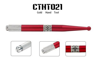 China Pluma manual del tatuaje de Microblading del maquillaje permanente rojo de aluminio de la herramienta de mano en venta