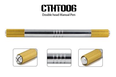China Pluma semi permanente manual principal doble de aluminio del maquillaje de la pluma del tatuaje para la ceja en venta