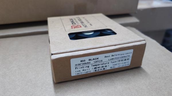 Solid Dry Ink Roller Black customized 40x40mm rub resistant